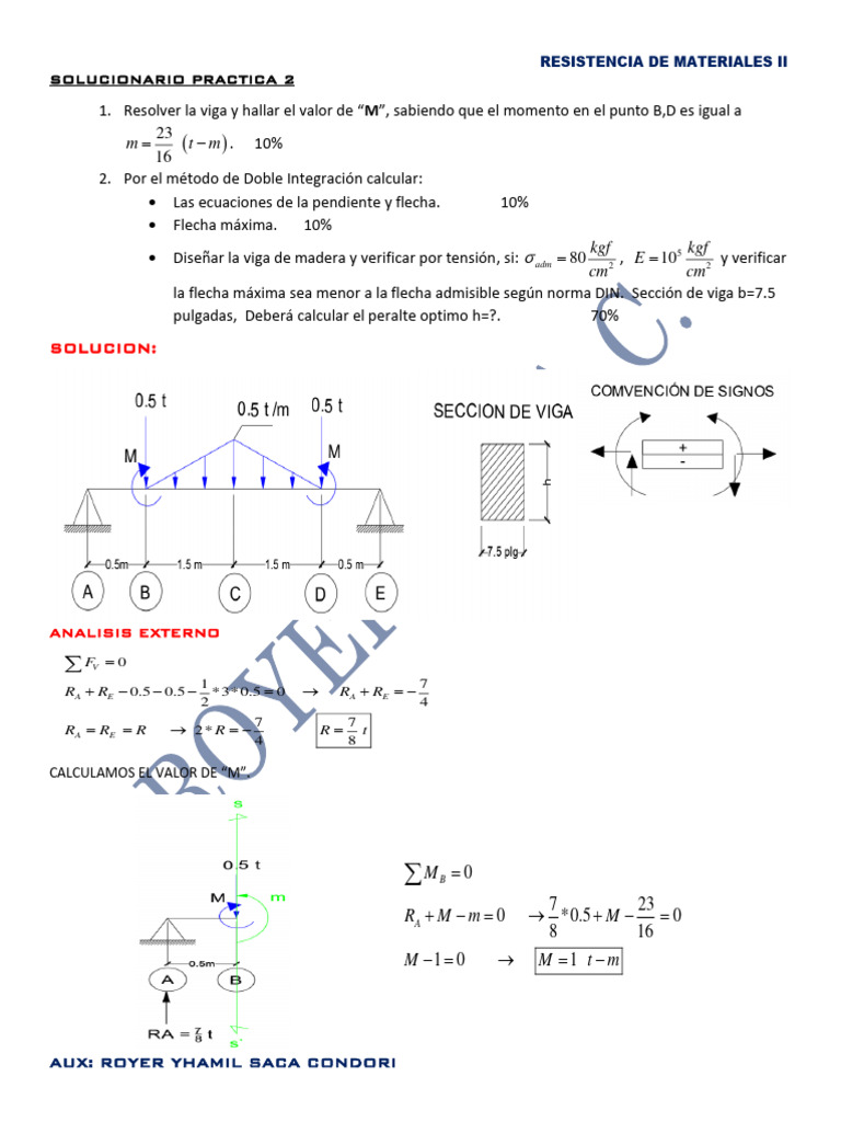 Solucionario Resistencia II | PDF | Resistencia de materiales | Viga (Estructura)