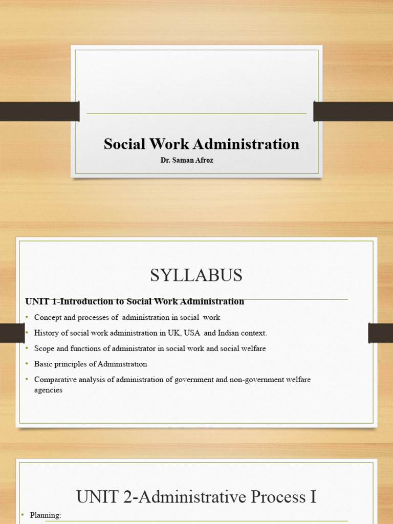 Social Work Administration Syllabus | PDF | Social Work | Welfare