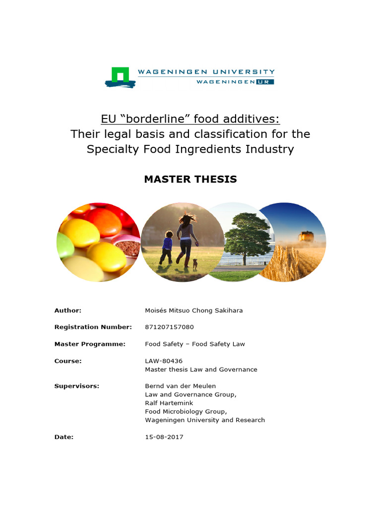 Eu Borderline Food Additives Their Legal Basis An-Groen Kennisnet ...