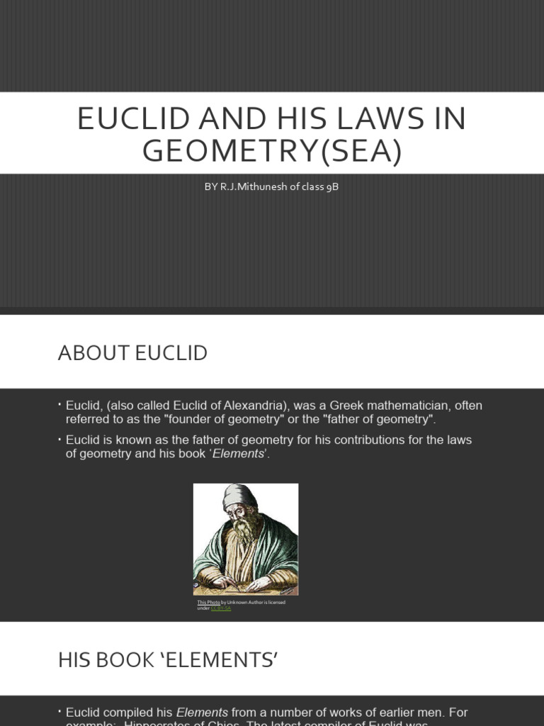 Euclid and his laws in maths(SEA) | PDF | Axiom | Euclid
