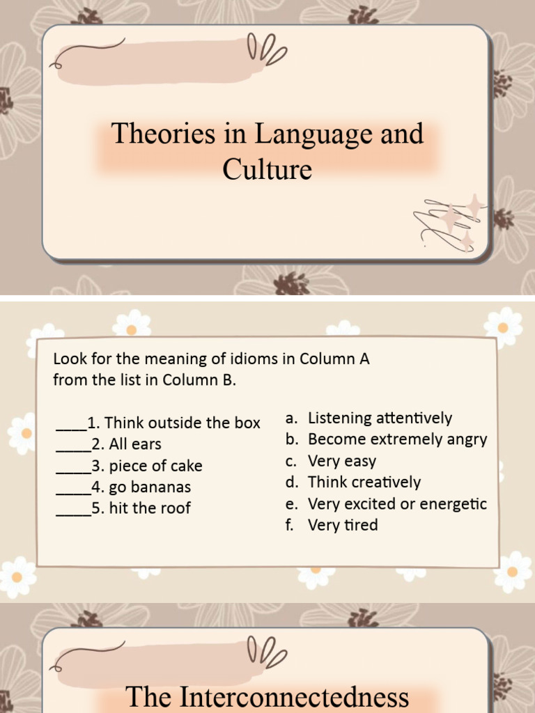 Theories of Language and Culture | PDF | Psychological Concepts ...