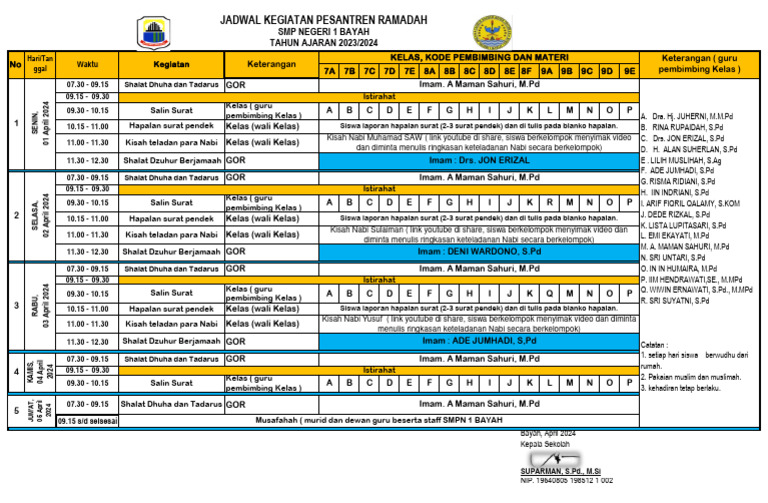 Jadwal Sanlat 2024 | PDF