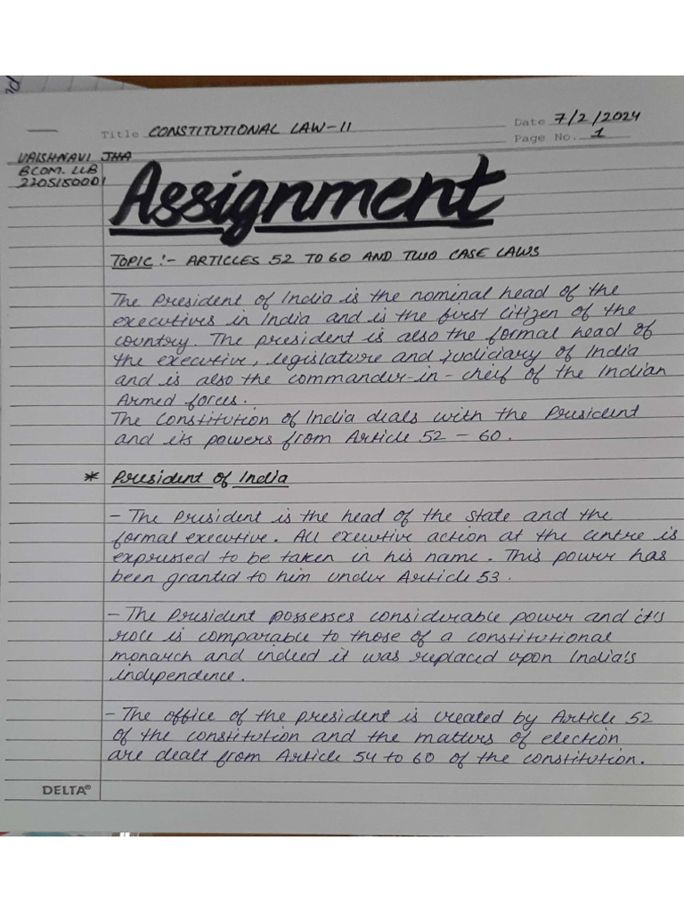 Constitutional Law-II Assignment | PDF