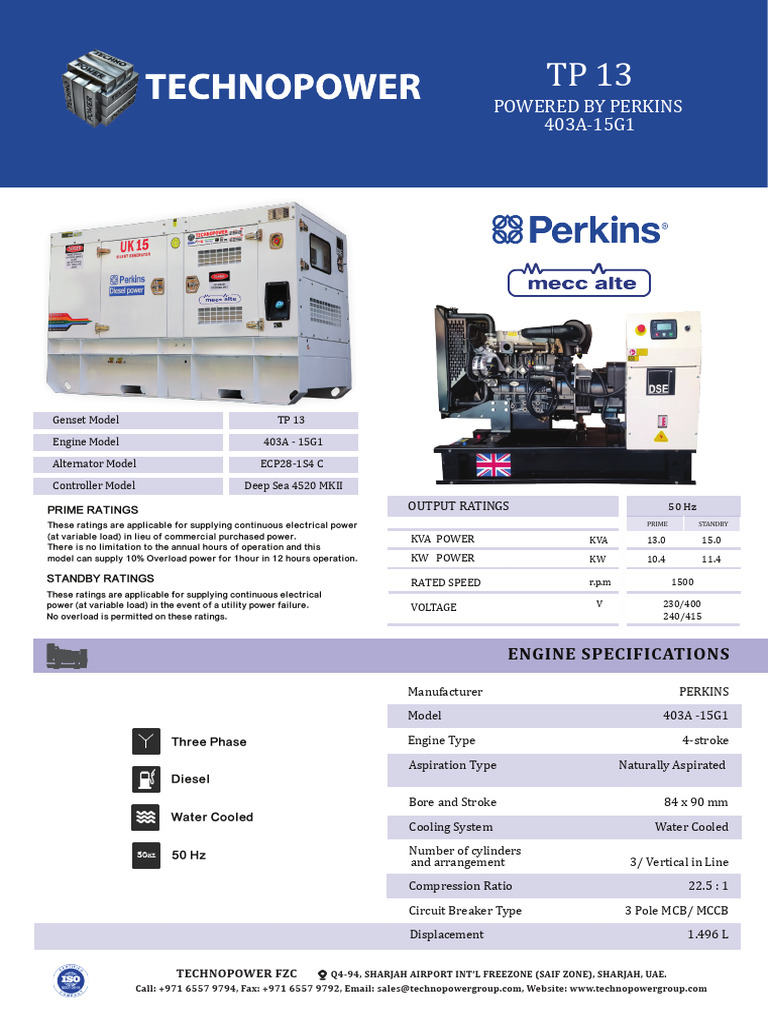 TP 13KVA Mecc Alte | PDF | Engines | Vehicle Technology