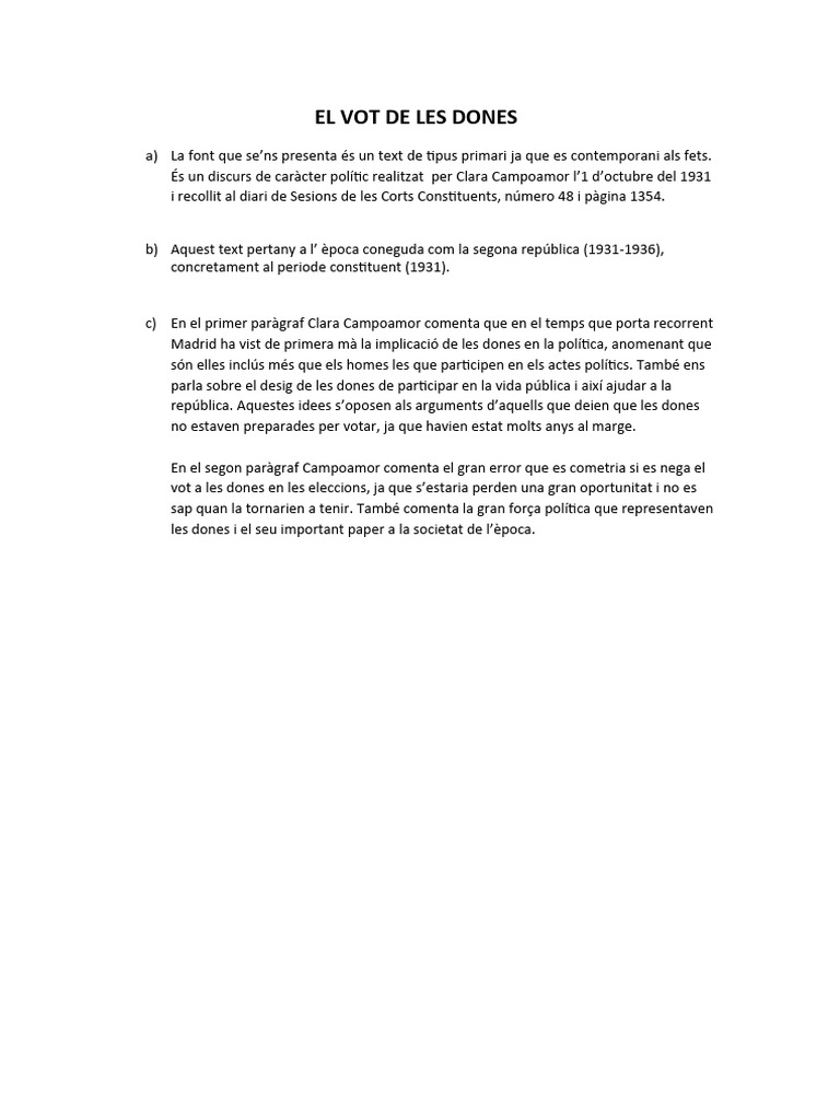 El Vot de Les Dones | PDF