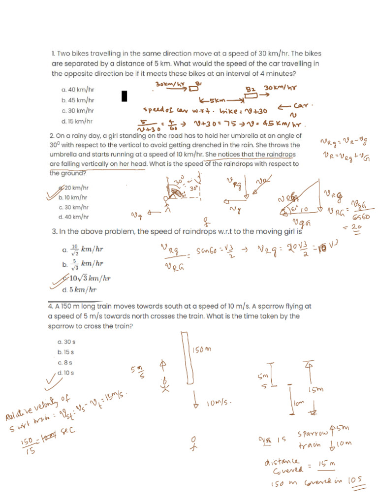Motion - Practice Problem - May 22 | PDF