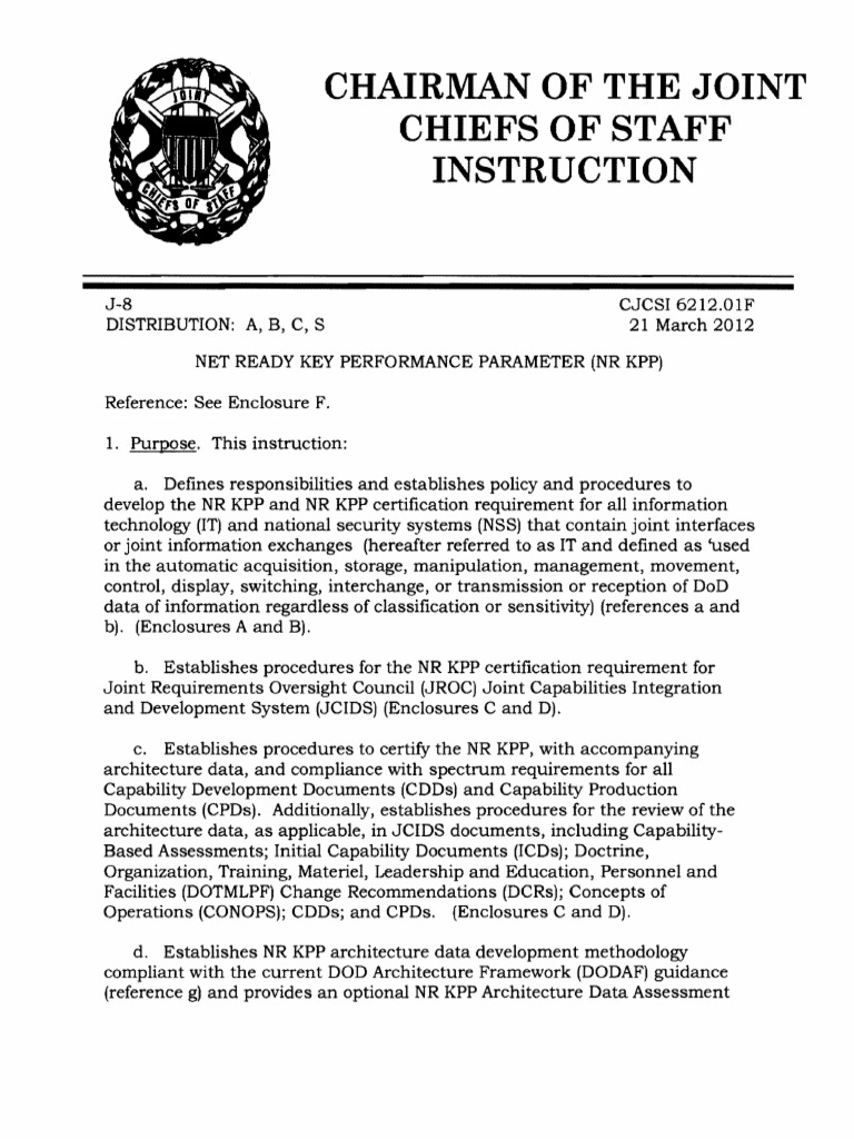 CJCSI 6212.01F Net Ready Key Performance Parameter (NR KPP) 12 March 12 ...
