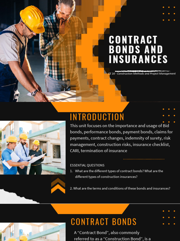 CE 16 Module 5 Contract Bonds and Insurances | PDF | Professional ...