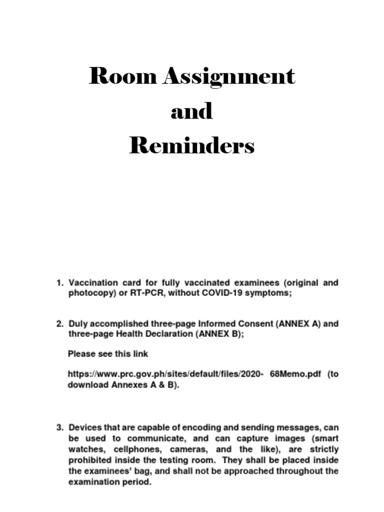 Room Assignment Sec English Pamp Pdf