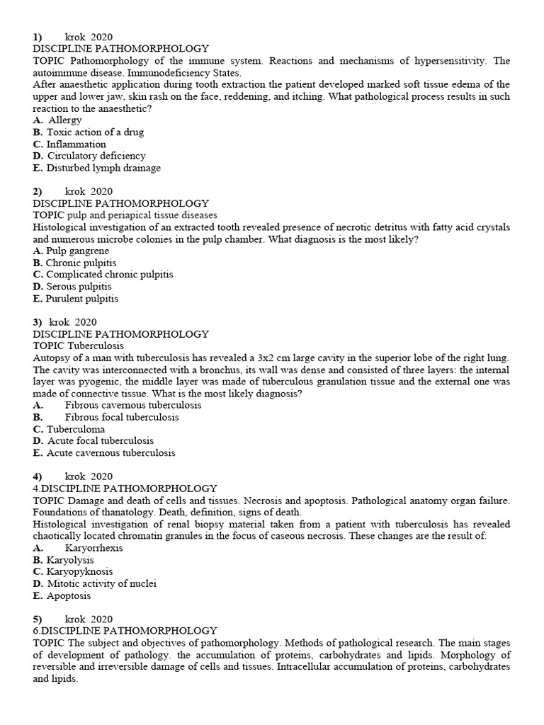 KROK-1-stomat-English-PATHOMORPHOLOGY | Download Free PDF | Pathology ...