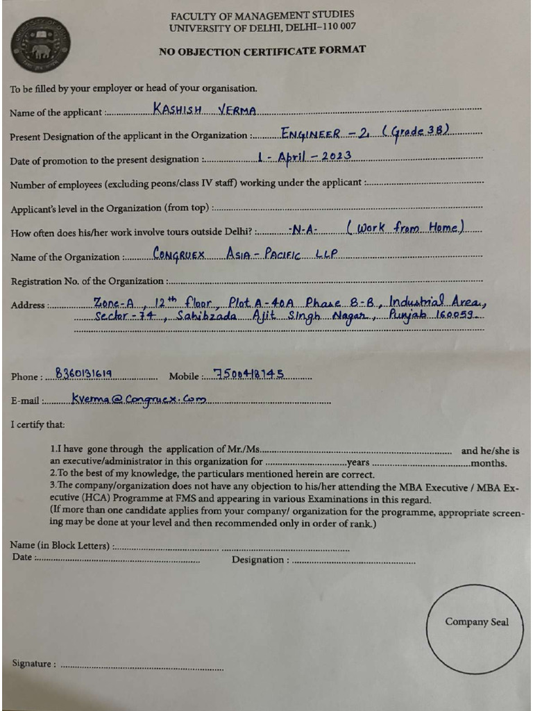 Fms Mba Noc Kashish Verma | PDF Fms Mba Noc Kashish Verma | PDF