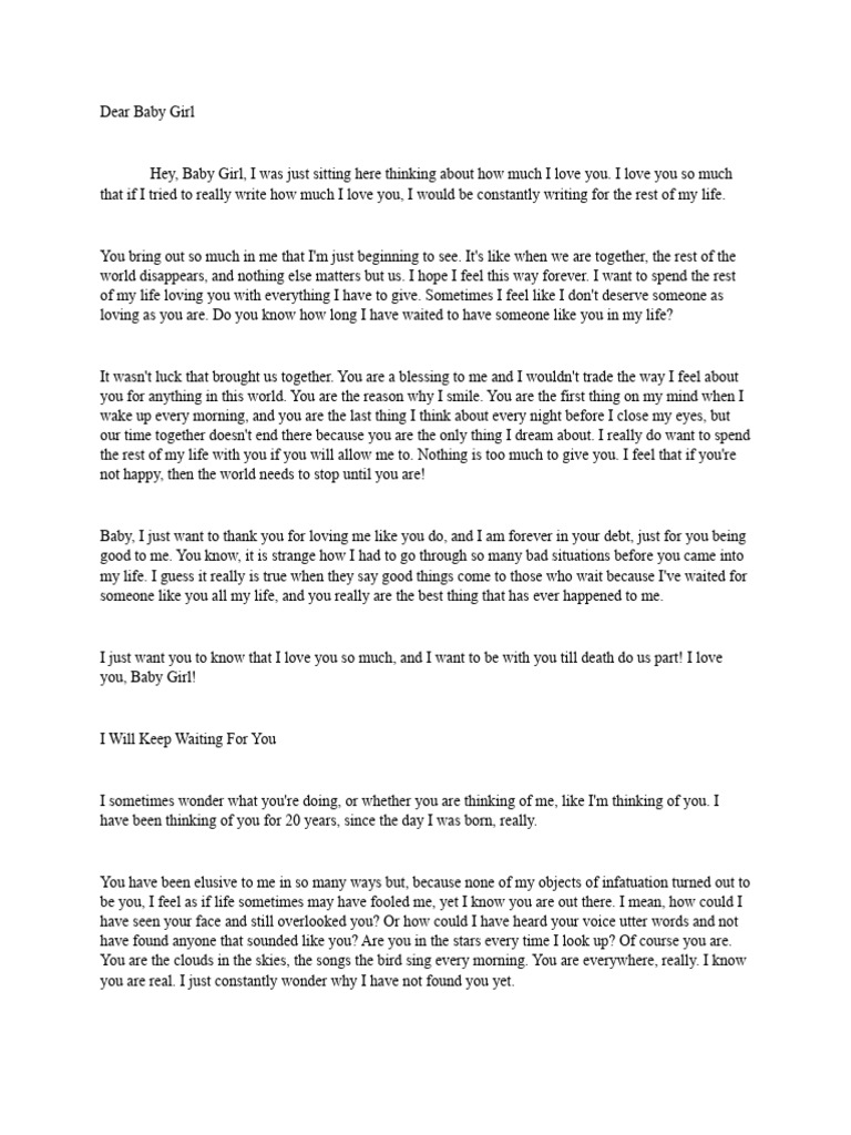 Dear Baby Girl | PDF