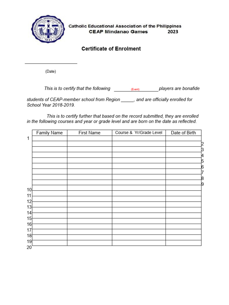 Form-2_Certificate-of-Enrolment | PDF