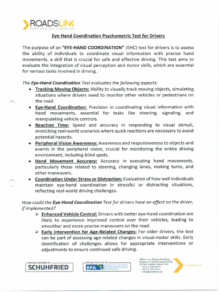 Eye-Hand Coordination Test | PDF