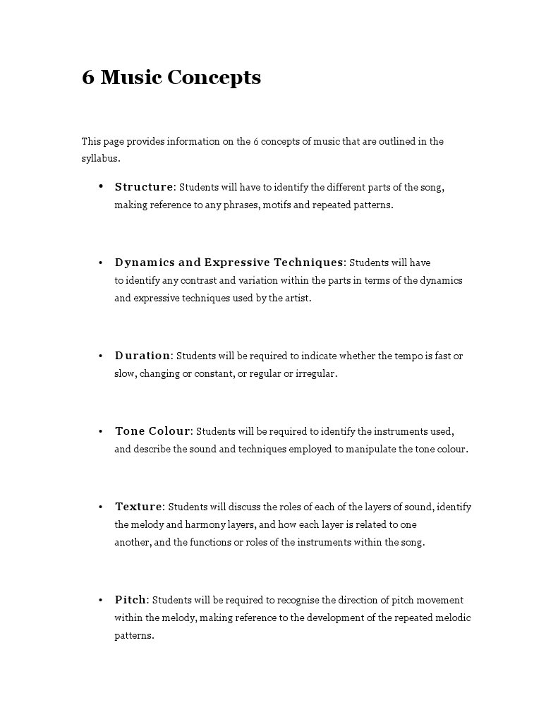 6 Concepts of Music | PDF | Melody | Elements Of Music