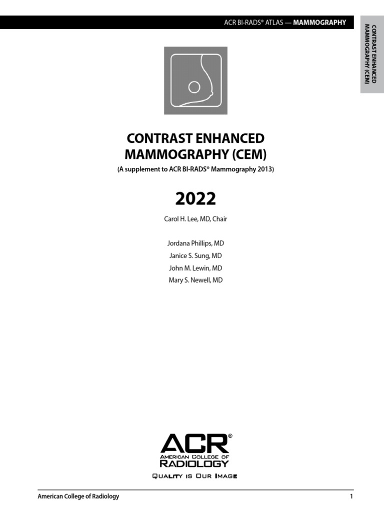 BIRADS_CEM_2022 | PDF | Mammography | Magnetic Resonance Imaging