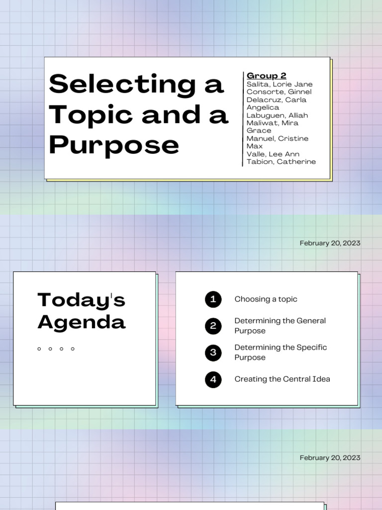 L2 - Selecting A Topic and A Purpose | PDF | Persuasion | Experience