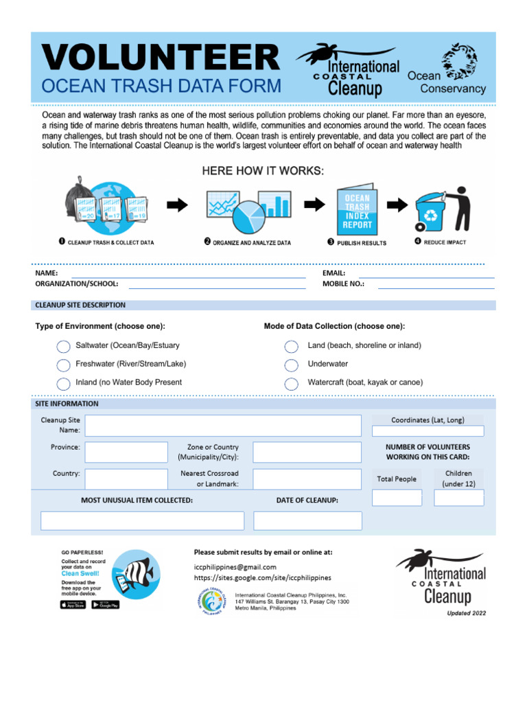 Volunteer Data Form PDF | PDF | Plastic | Cigar