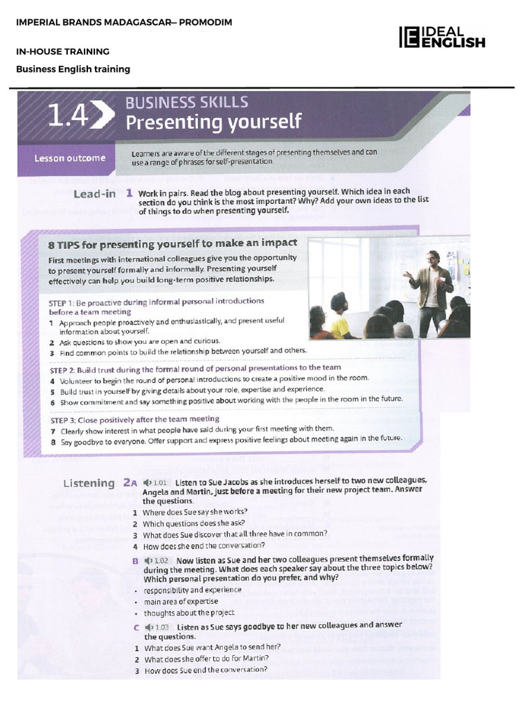 Unit 1-Presenting Yourself | PDF