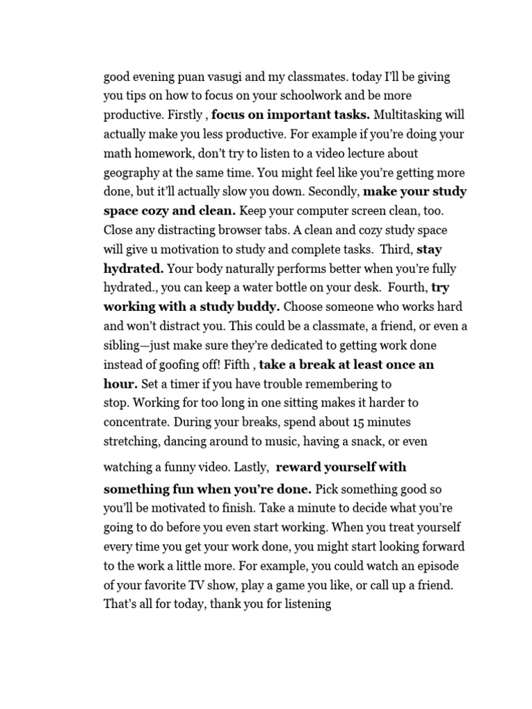 English Presentation Script | PDF | Self-Improvement