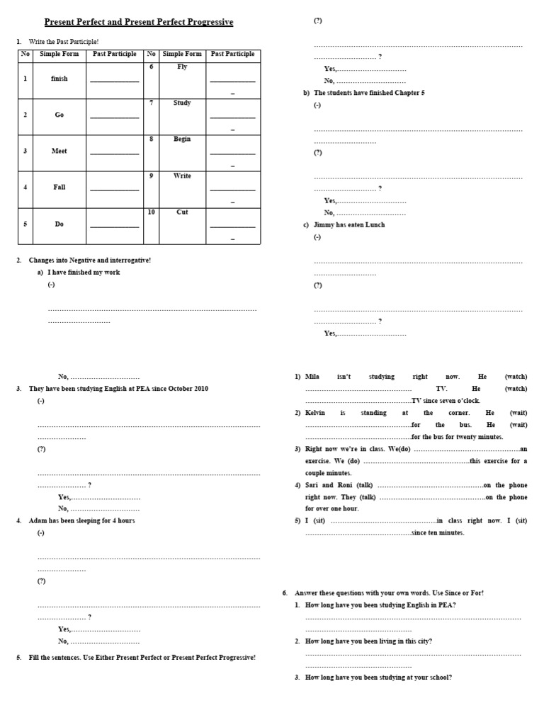 present perfect Vs Present perfect progressive | Download Free PDF | Linguistics | Grammar
