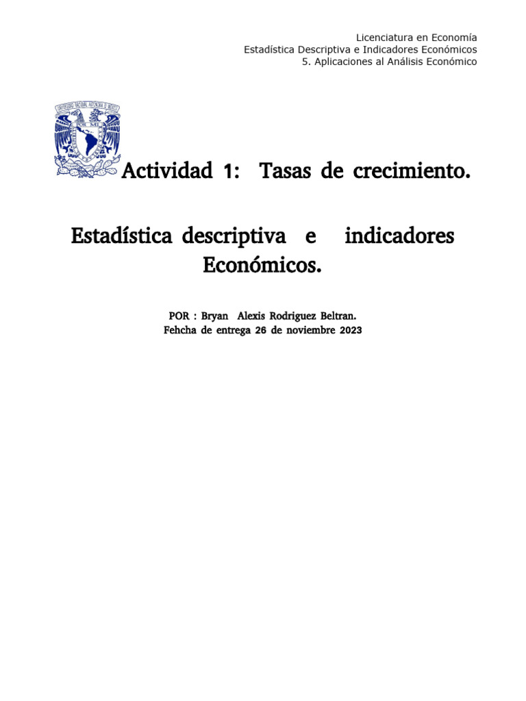 Actividades U5a1a | PDF | Economias | Macroeconómica