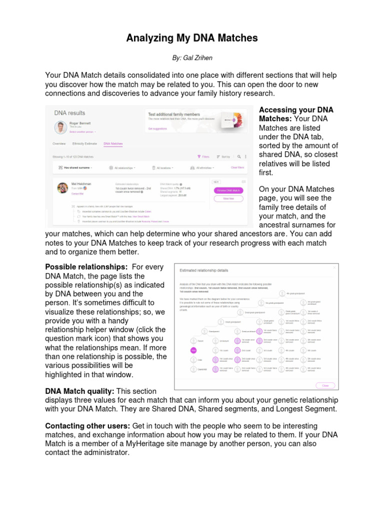 Analyzing My DNA Matches | PDF | Genetics