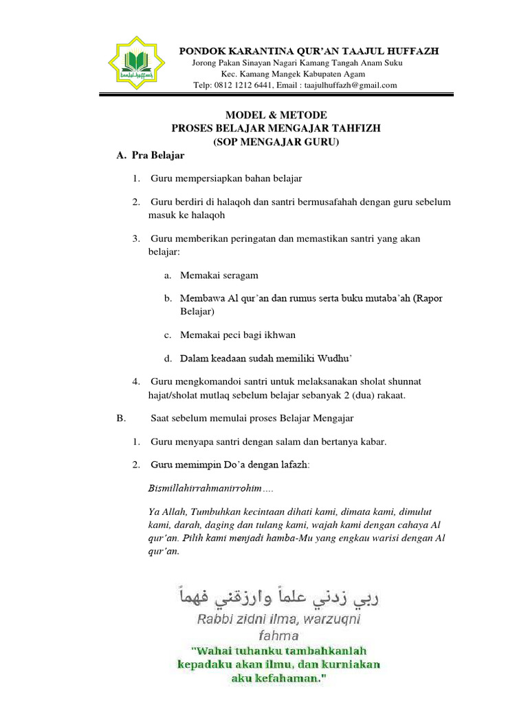 Metode PMB - SOP Mengajar Guru | PDF | Kajian Bahasa Asing