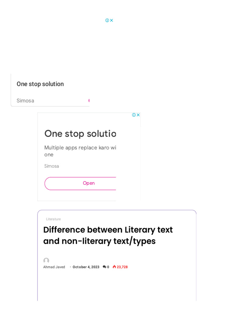 Difference Between Literary Text and Non-Literary Text - EngloPedia | PDF