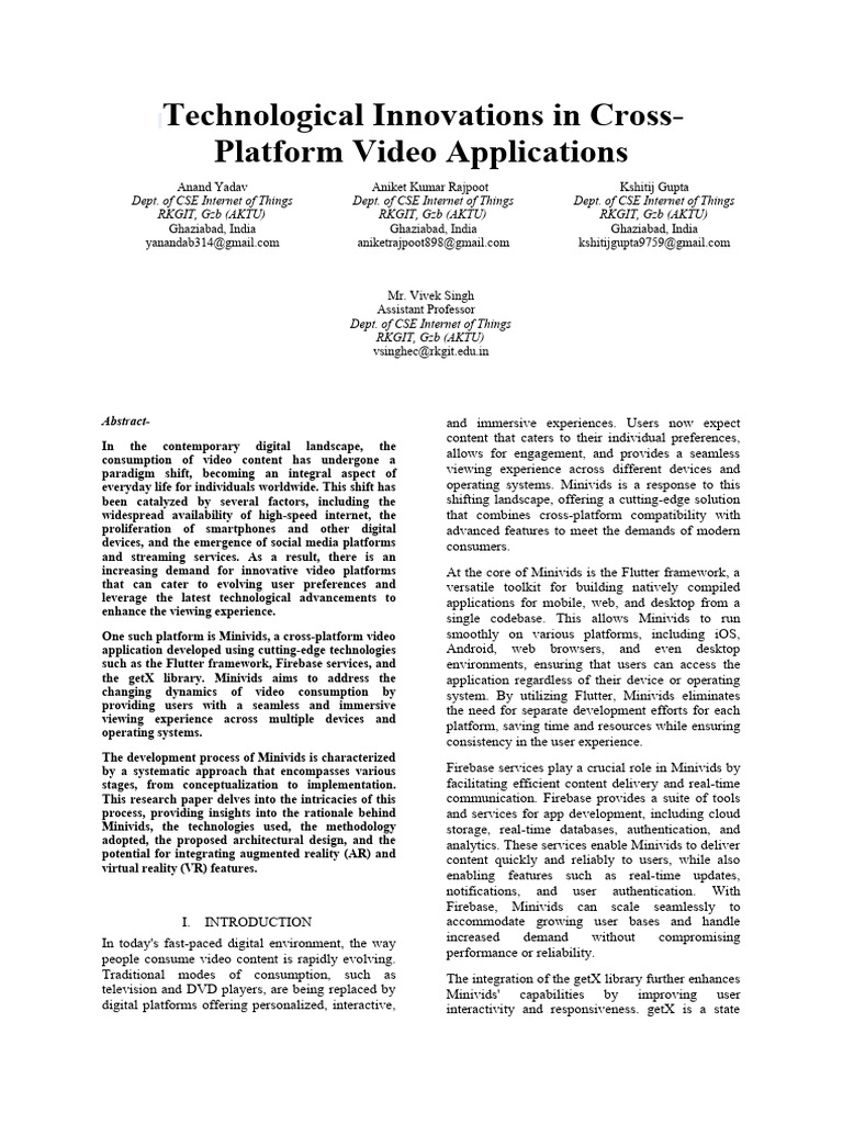 Minivids (Updated) | PDF | Cross Platform Software | Augmented Reality