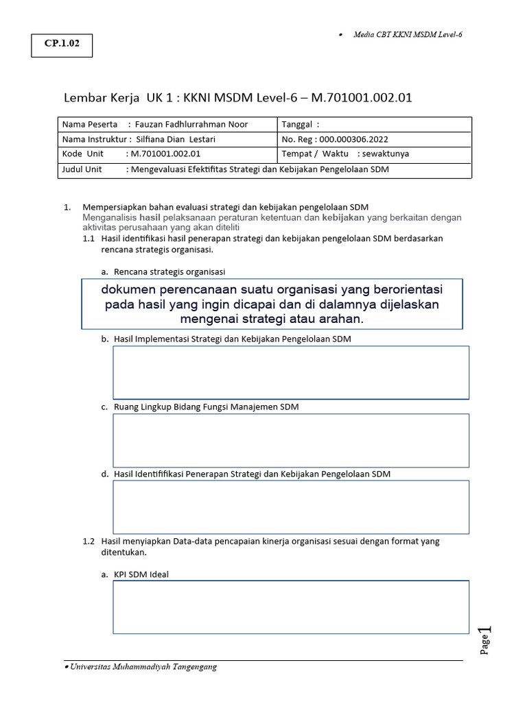 6 - LK Peserta MSDM-6 UK-01 M.701001.002.01 | PDF
