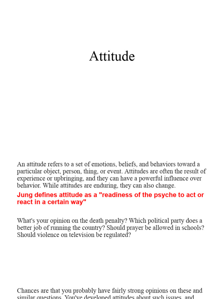 Attitude UG III | PDF | Attitude (Psychology) | Psychology