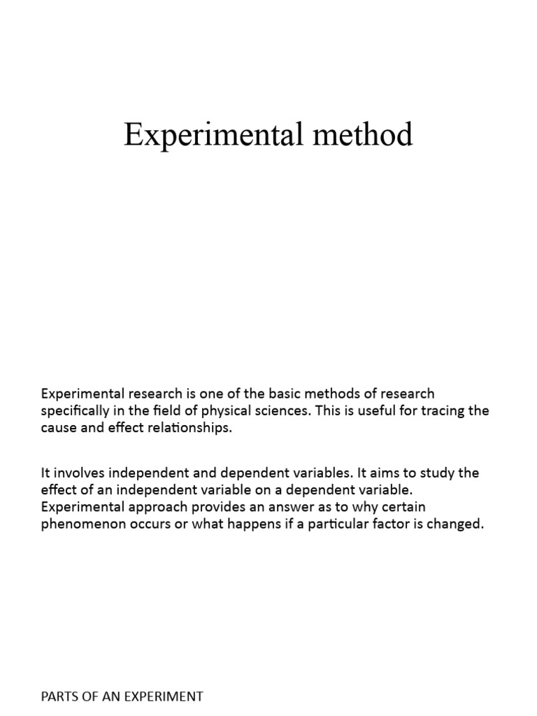 Experimental and Quasi Experimental Method UG III | Download Free PDF | Experiment | Design Of ...