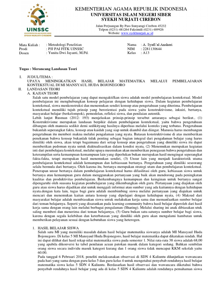 Tugas - 2 Metodologi Penelitian | PDF | Karier & Perkembangan