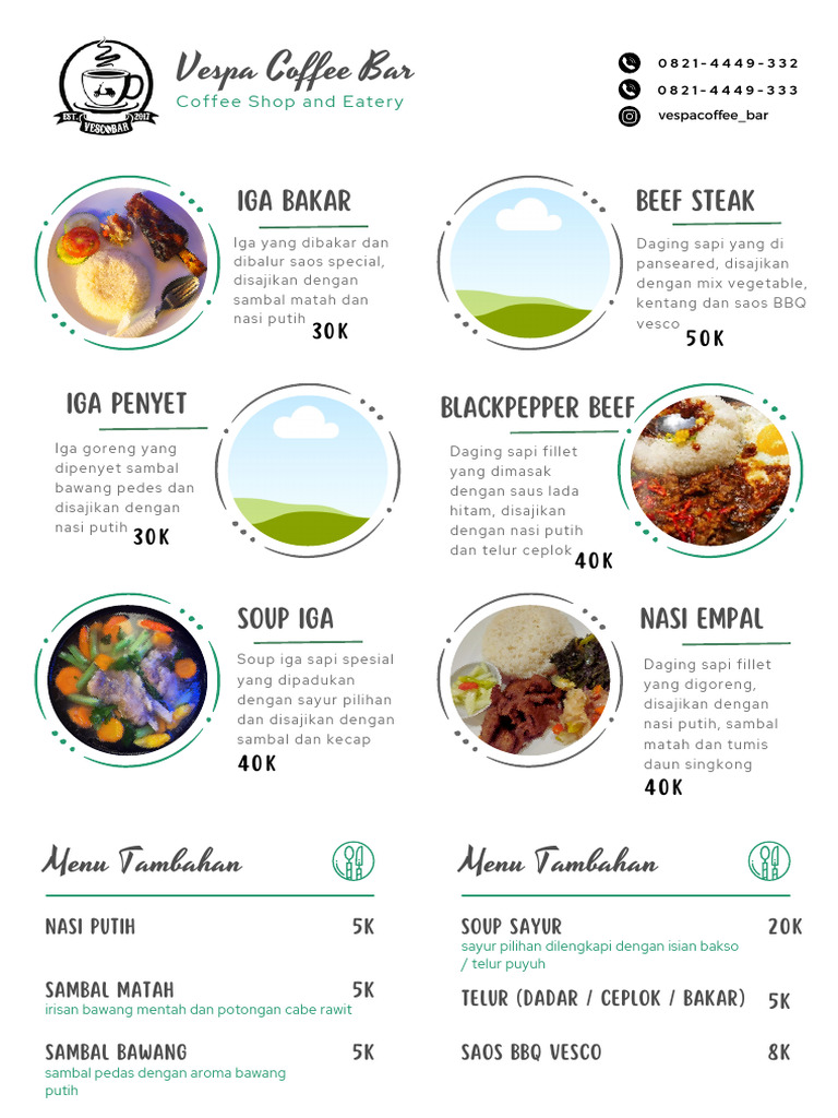 Vescobar's Menu | PDF