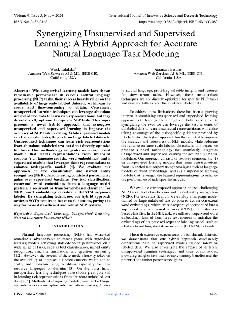 Synergizing Unsupervised and Supervised Learning: A Hybrid Approach For ... Synergizing Unsupervised and Supervised Learning: A Hybrid Approach For ...