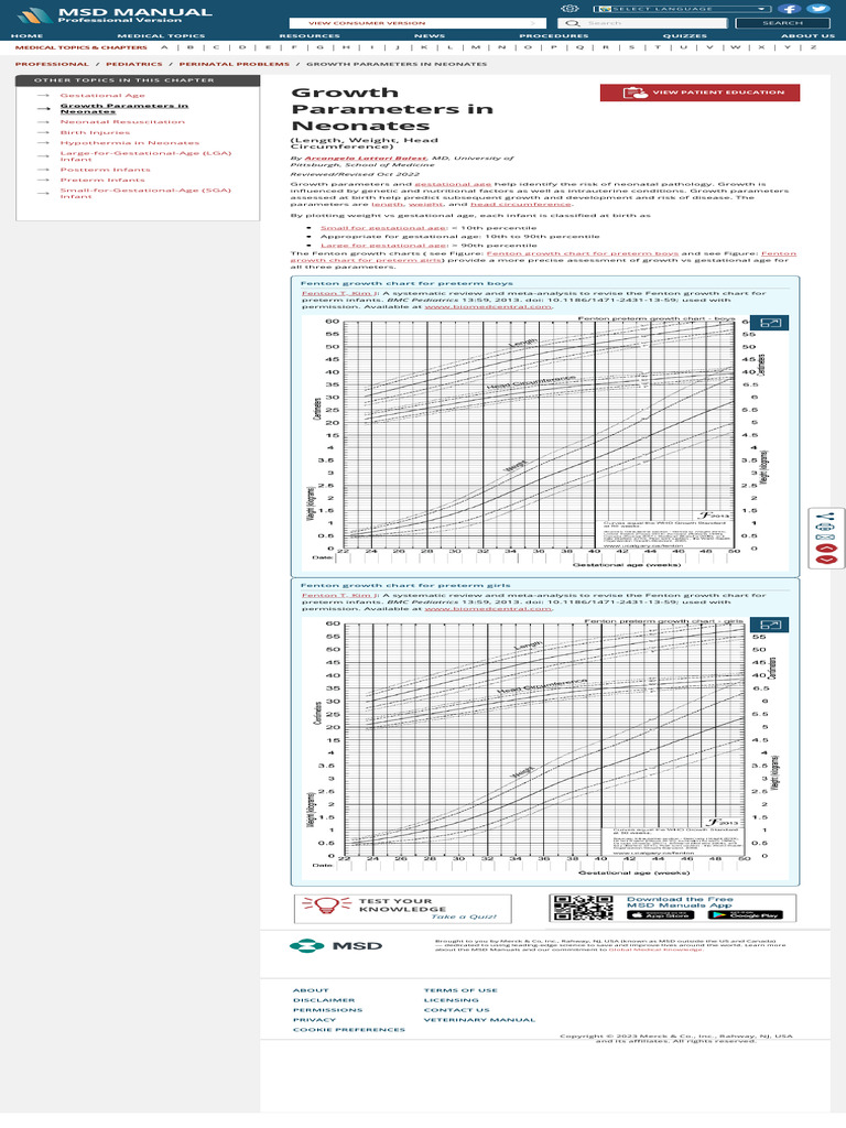 Growth Parameters In Neonates Pediatrics Msd Manual Professional