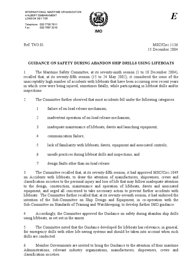 Abandon Ship Life Boat | PDF | Safety | Business