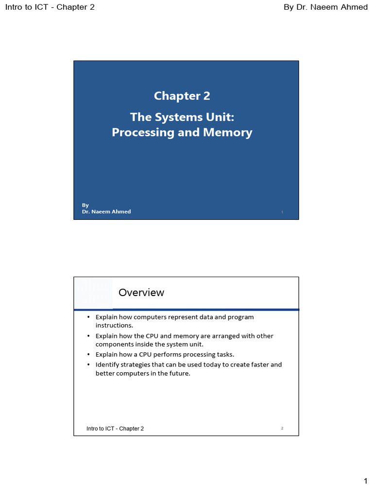 Slide 02 - The System Unit Processing and Memory | PDF | Computer Data Storage | Random Access ...