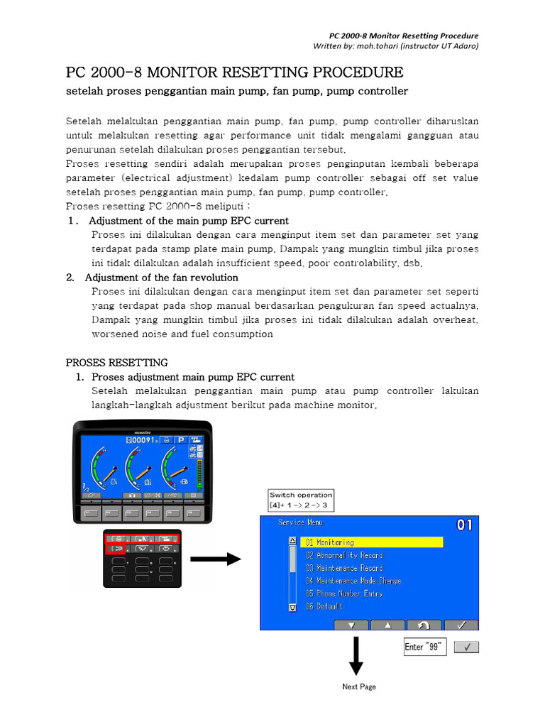 PC 2000-8 Resetting Procedure | PDF