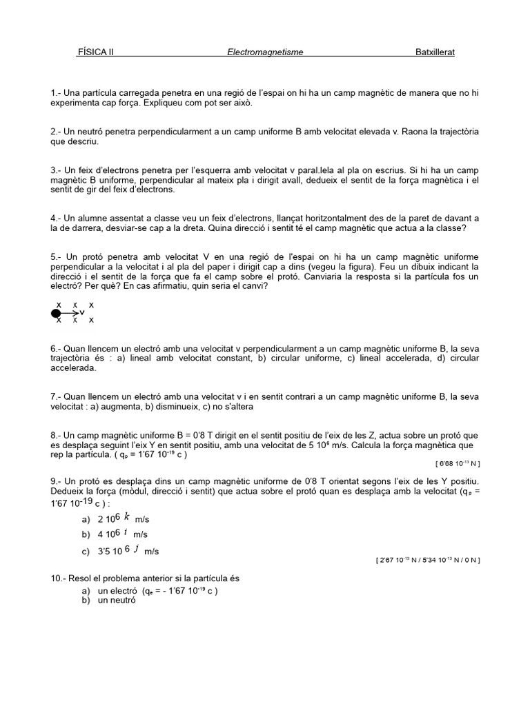 Electromagnetisme Exercicis | PDF