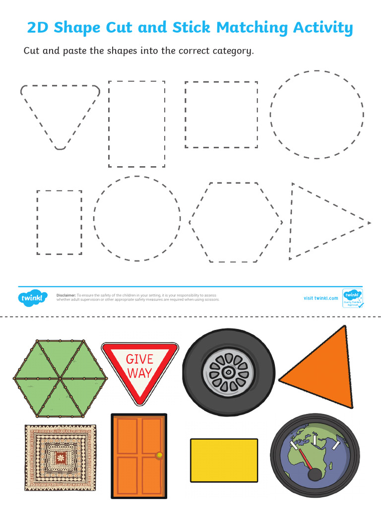 2D Shape Cut and Stick Activity | PDF