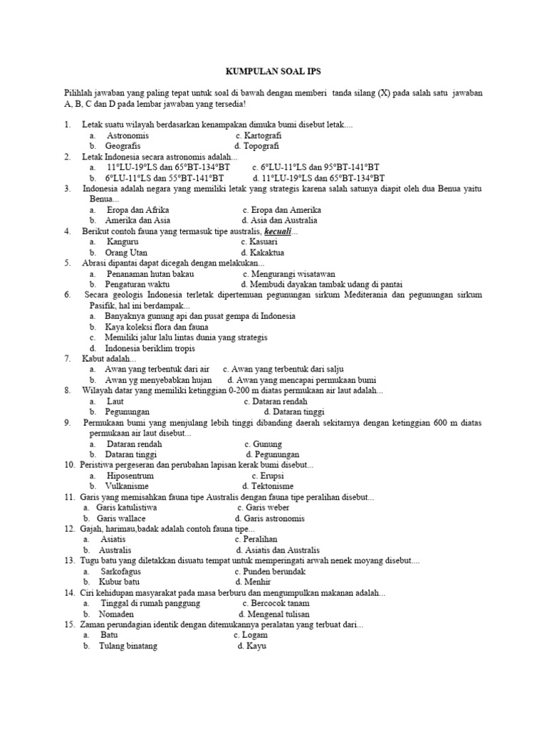 Kumpulan Soal Ips Kini Print | PDF | Ilmu Sosial