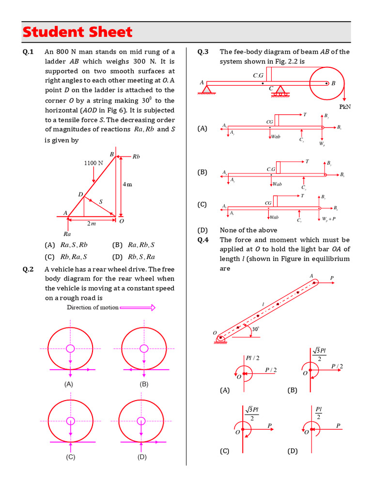 Kulkarni Sir Mechanics DPP 2 | PDF | Force | Tension (Physics)