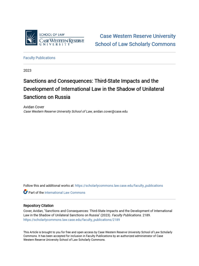 Sanctions and Consequences | PDF | Russia | World Politics