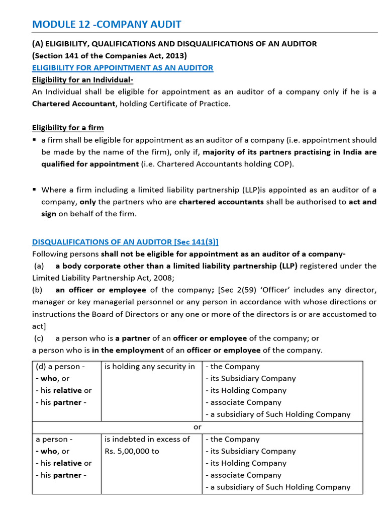 Audit Module 12 - Company Audit | PDF | Audit | Auditor's Report