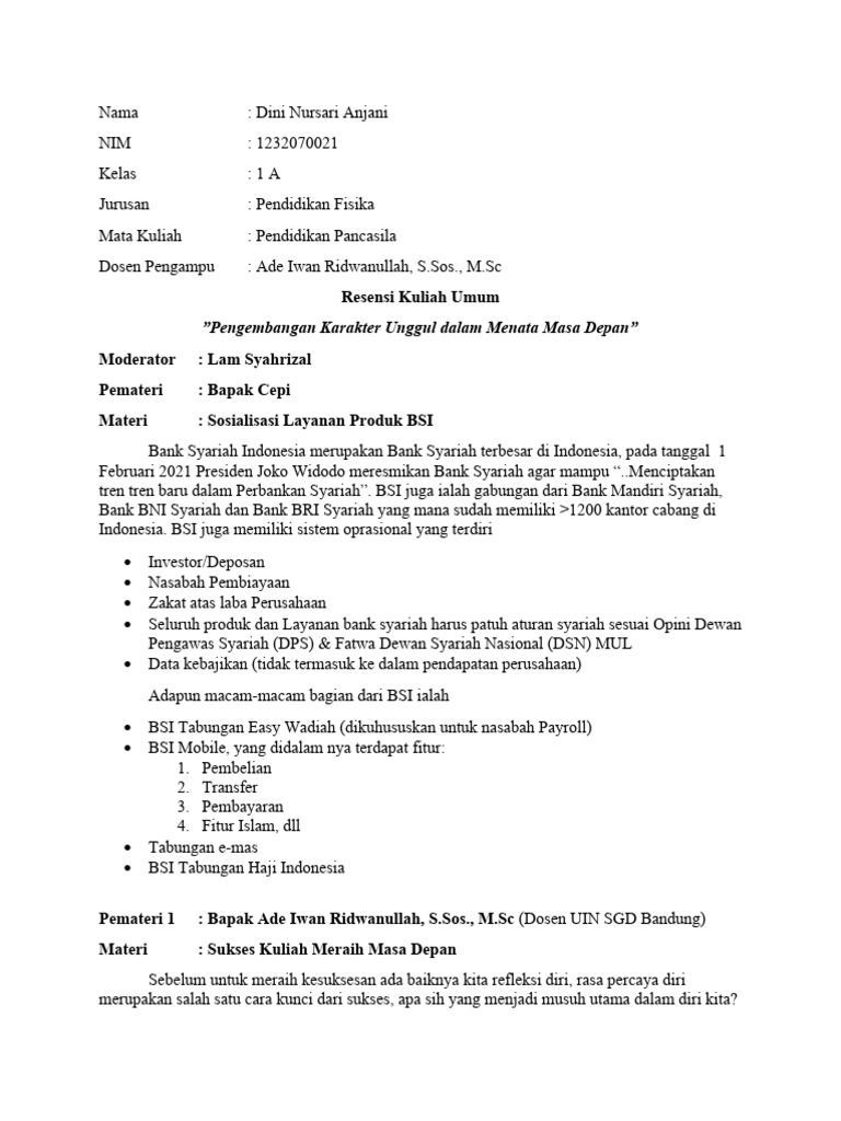 Resume Kuliah Umum | PDF | Karier & Perkembangan