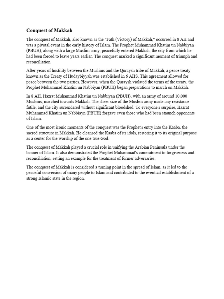 Conquest of Makkah-1 | PDF
