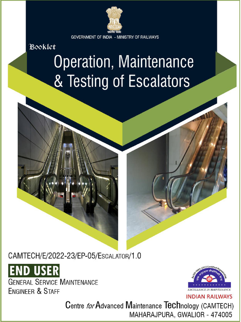 Booklet on Operation, Maintenance & Testing of Escalators | Download ...