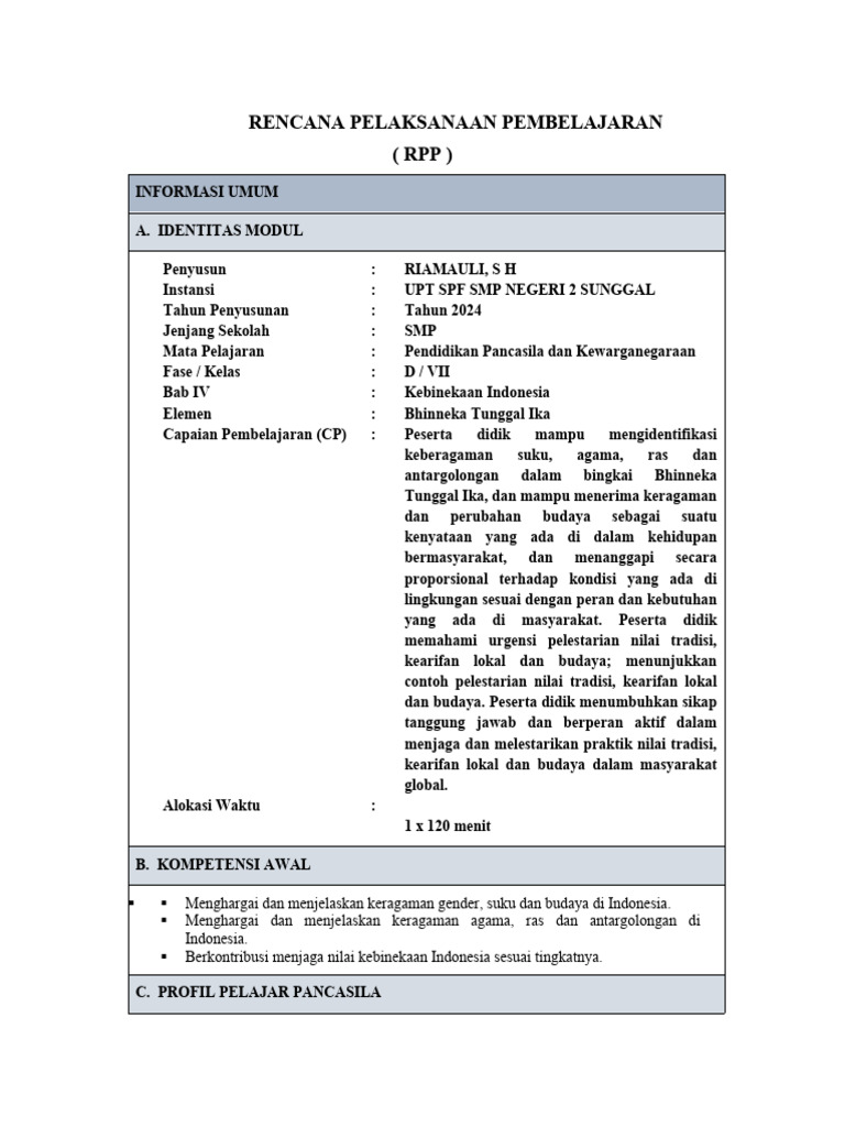 RPP Sra KLS 7 | PDF
